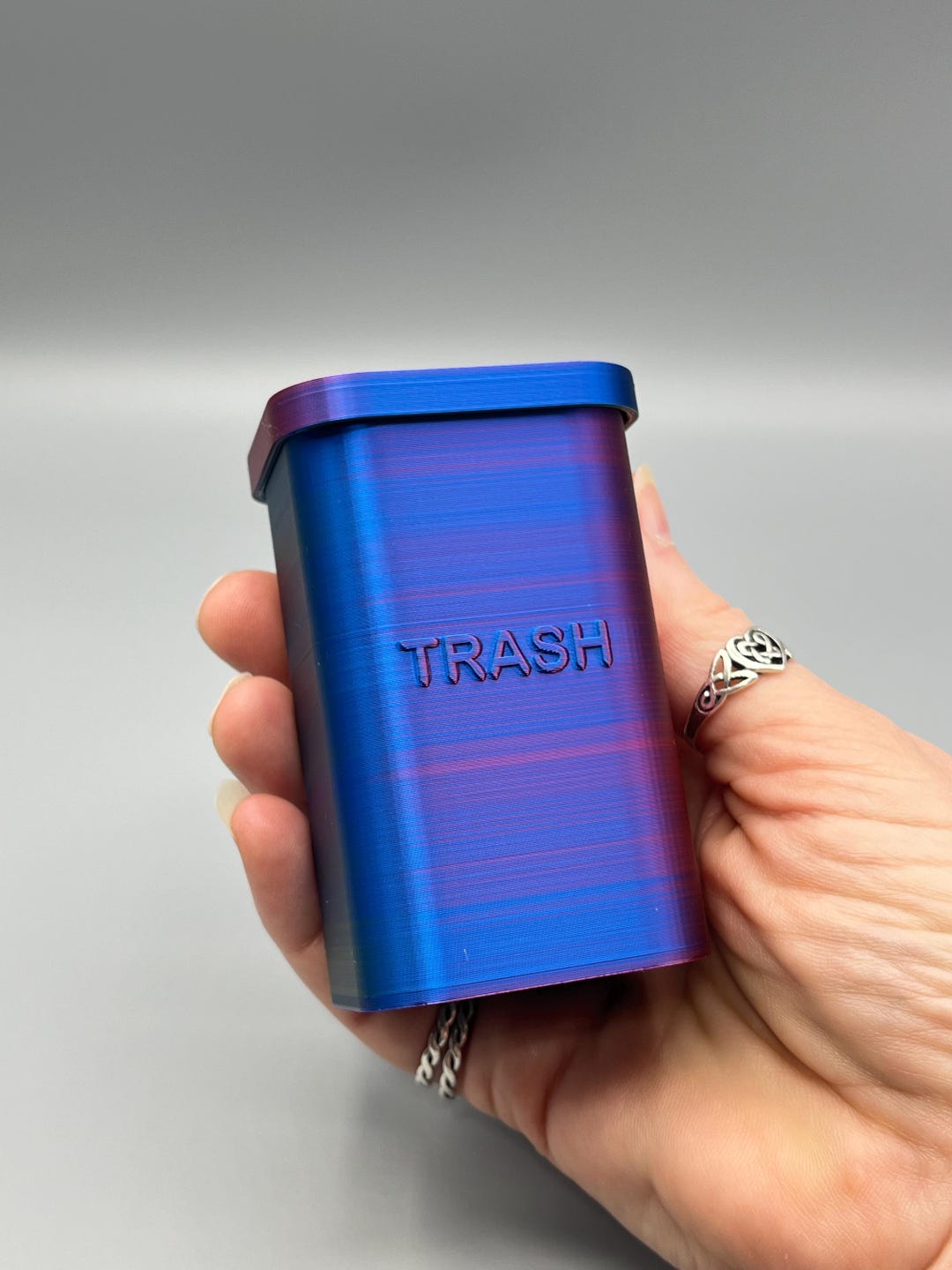 Desktop Mini Trash Can With Slotted Lid - Etsy