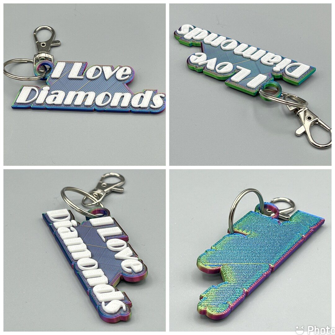 I Love Diamonds Keychain 3d Printed - Etsy