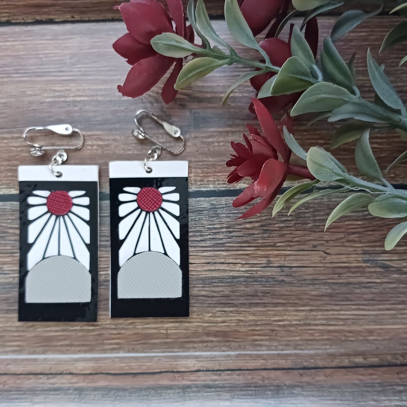 Japanese Hanafuda Earrings - Etsy