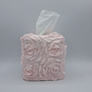 Tissue Box Cover, Pink Roses Tissue Cover, Bedroom or Bathoom Pink ...