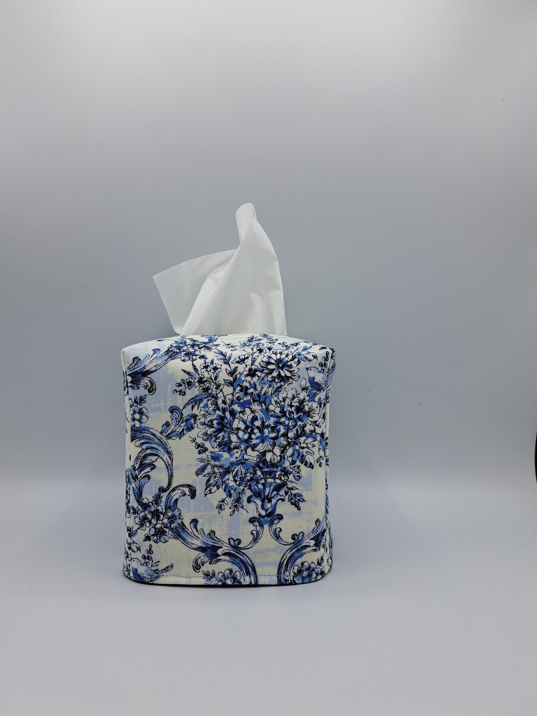 Light Blue With Birds and Flowers Tissue Cover, Tissue Dispenser - Etsy