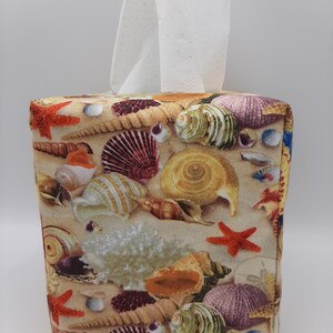 Tissue Box Cover, Sea Shells Tissue Box, Beach Theme Tissue Box, Beach ...