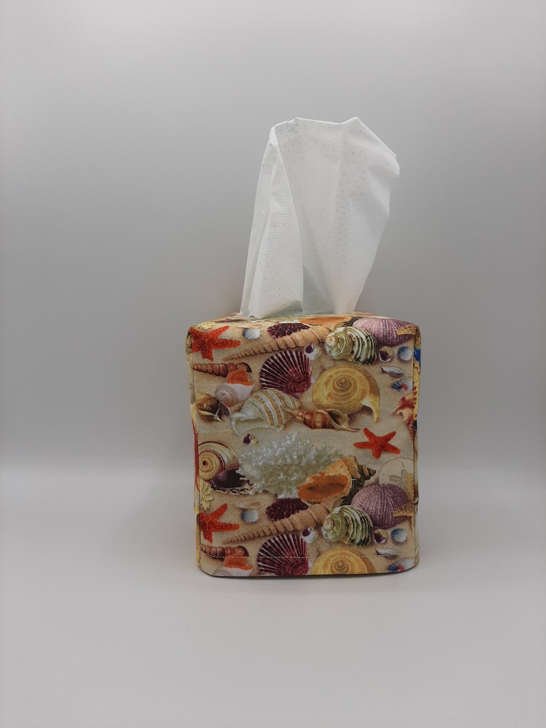 Tissue Box Cover, Sea Shells Tissue Box, Beach Theme Tissue Box, Beach ...