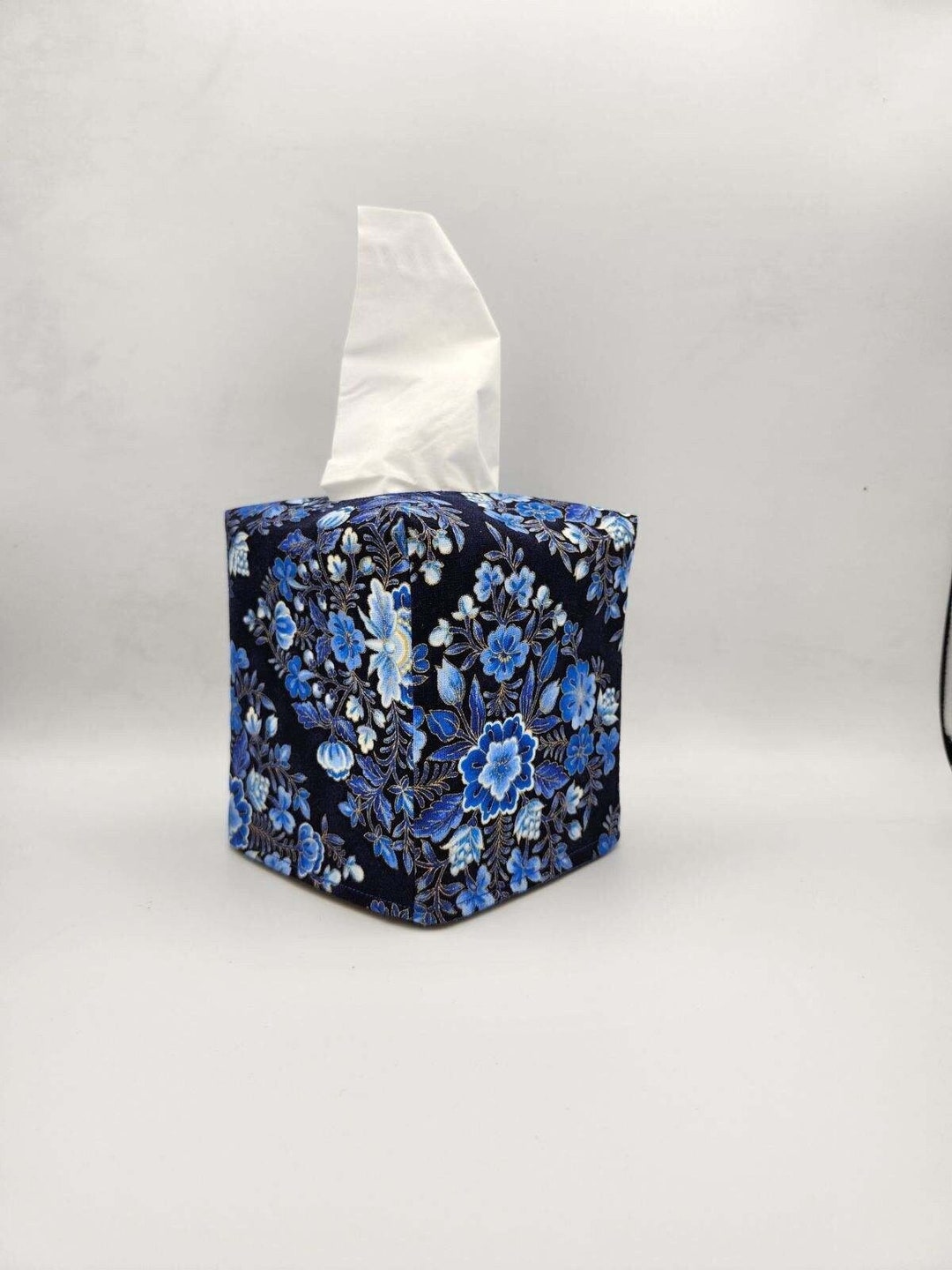 Blue Flowers Tissue Box Cover, Springtime Decor, Home Gift - Etsy