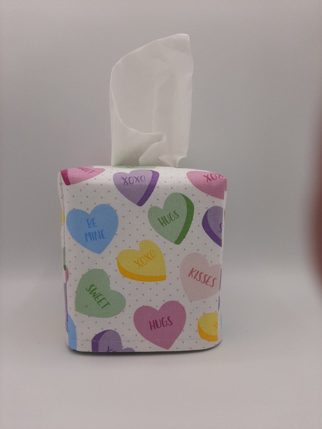 Tissue Box Cover, Valentine Fabric Cover, Valentine Holiday Décor ...