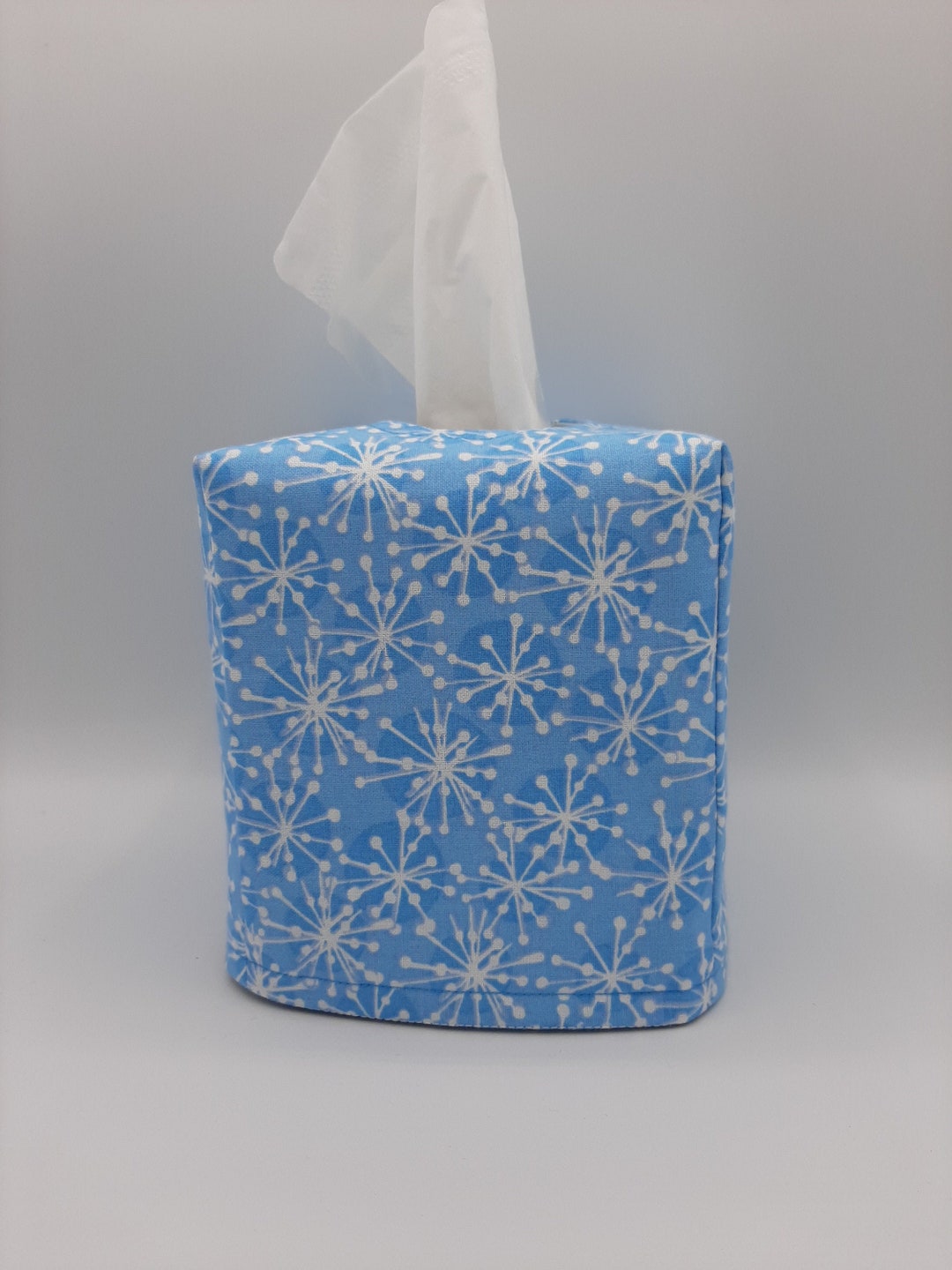 Snowflakes Blue White Tissue Box Cover, Snowflakes Fabric Box Cover ...