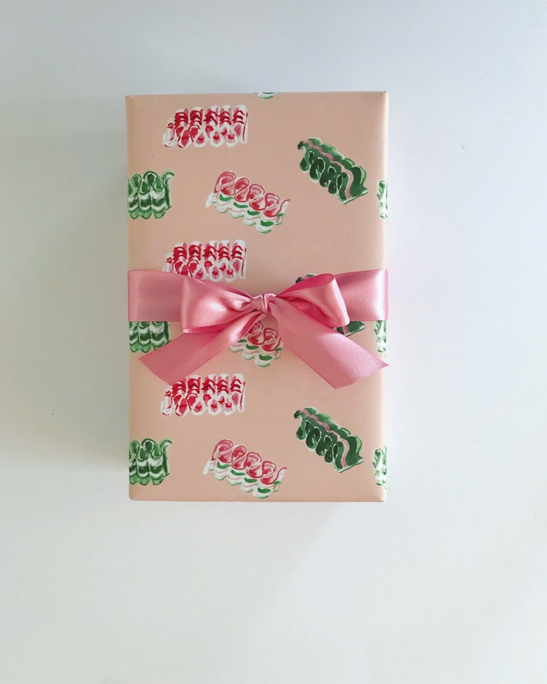 Wrapping Paper: Ribbon Candy Pink gift Wrap Birthday - Etsy