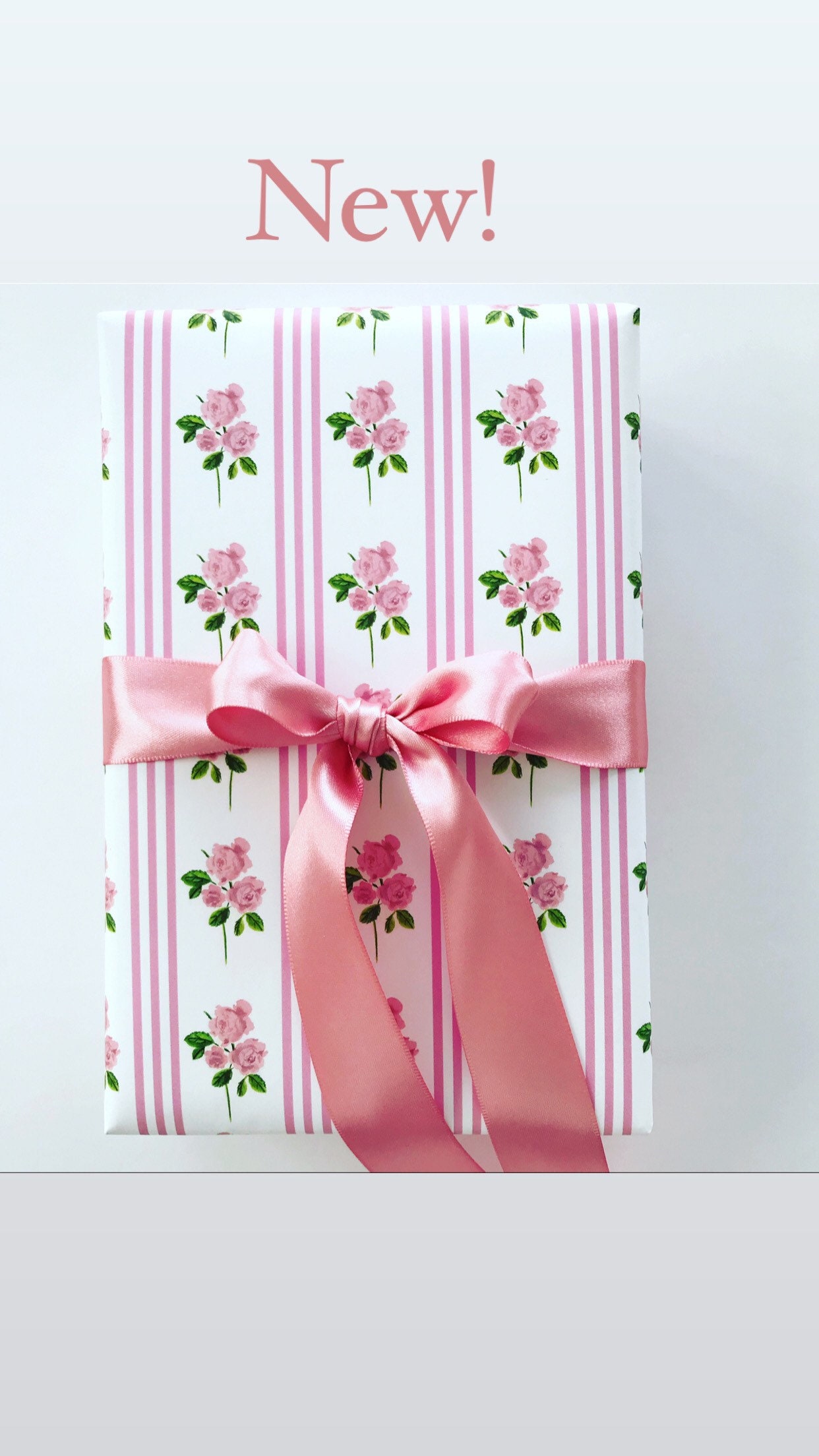 Wrapping Paper: Pink French Rose Pinstripe {gift Wrap, Birthday ...