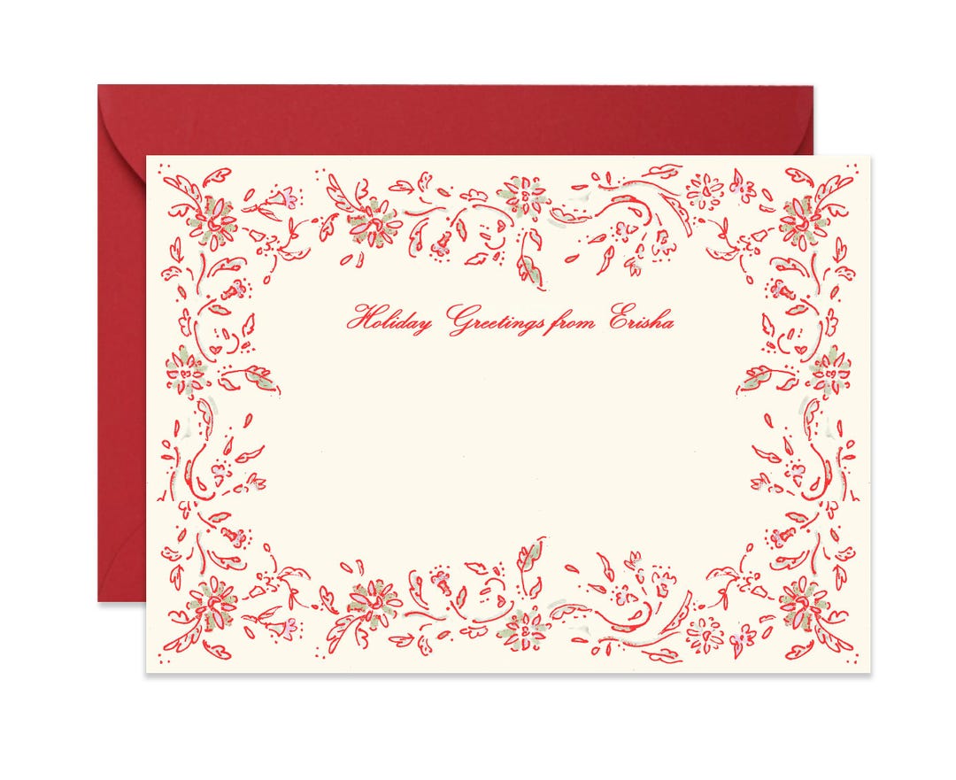 Festive French Filigree Stationery {stationary Notecards, Monogram ...