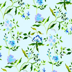 Wrapping Paper: Blue Vintage Floral (gift Wrap, Birthday, Holiday ...