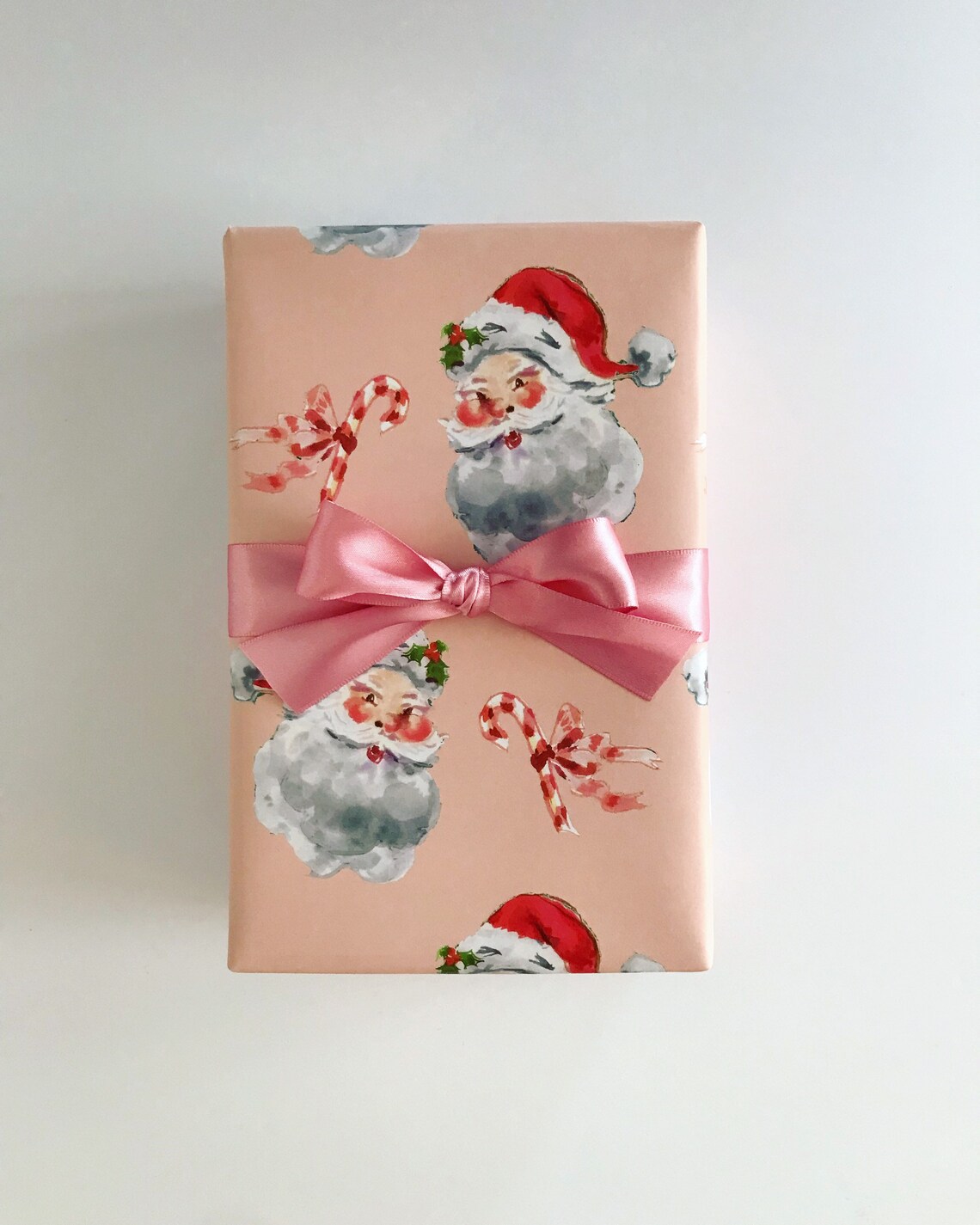 Wrapping Paper: Santa Claus Pink gift Wrap Birthday - Etsy