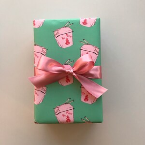 Wrapping Paper: Be Mine Takeout Box Mint - Etsy