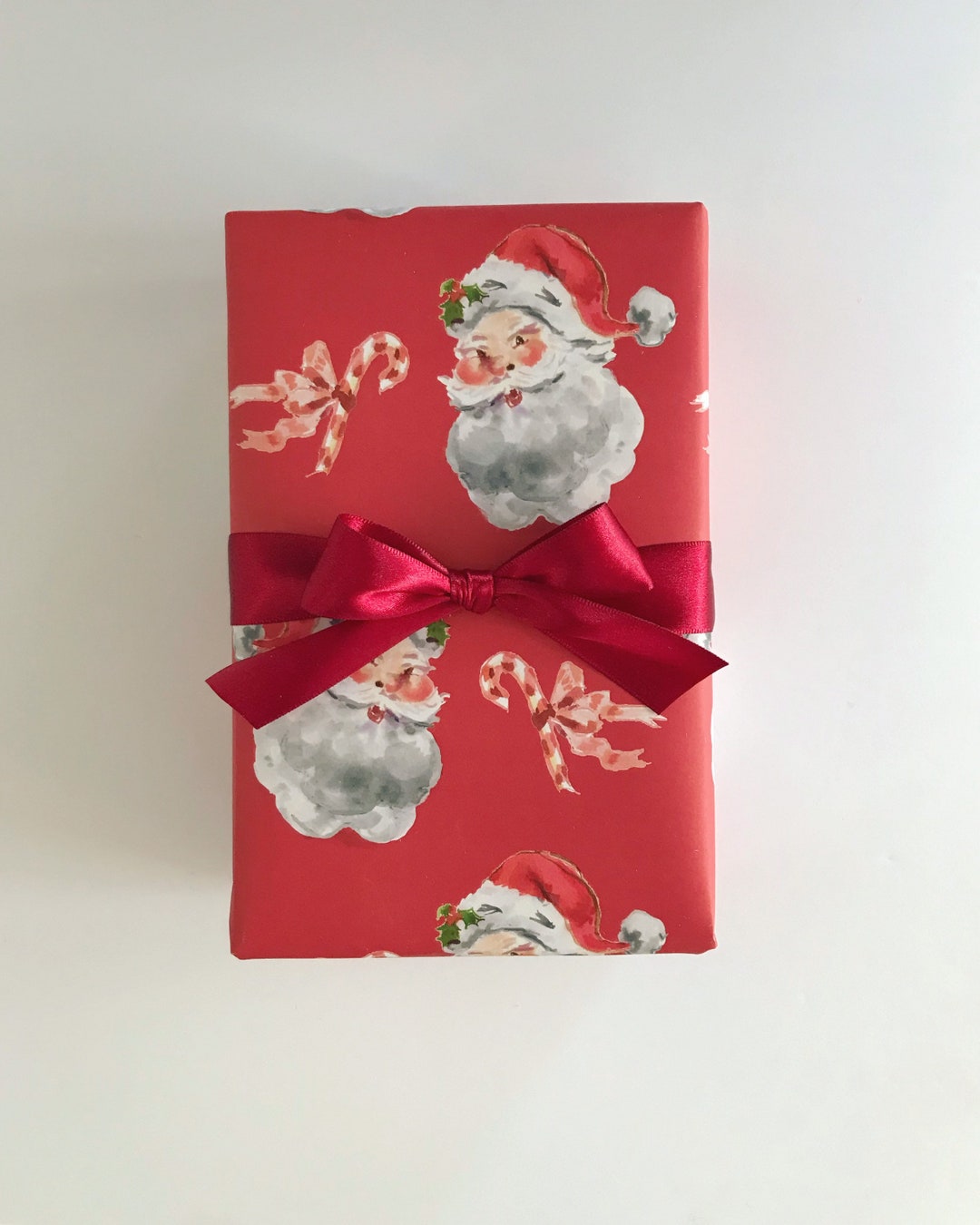 Wrapping Paper Santa Claus Red {gift Wrap, Birthday, Holiday, Christmas ...