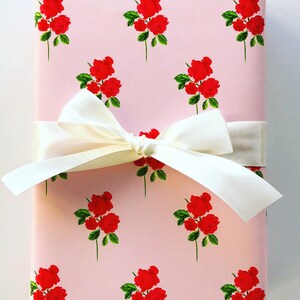 Wrapping Paper: Red and Pink Isabelle Rose {gift Wrap, Birthday ...