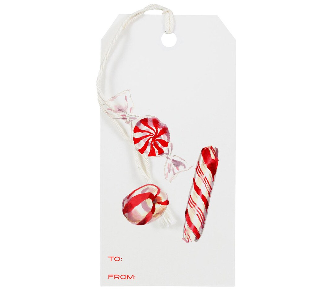 Gift Tag: Peppermint Candies {gift Tag, Christmas, Holiday, Party} - Etsy