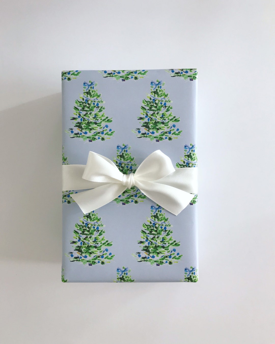 Wrapping Paper Oh Christmas Tree Blue {gift Wrap, Birthday, Holiday ...