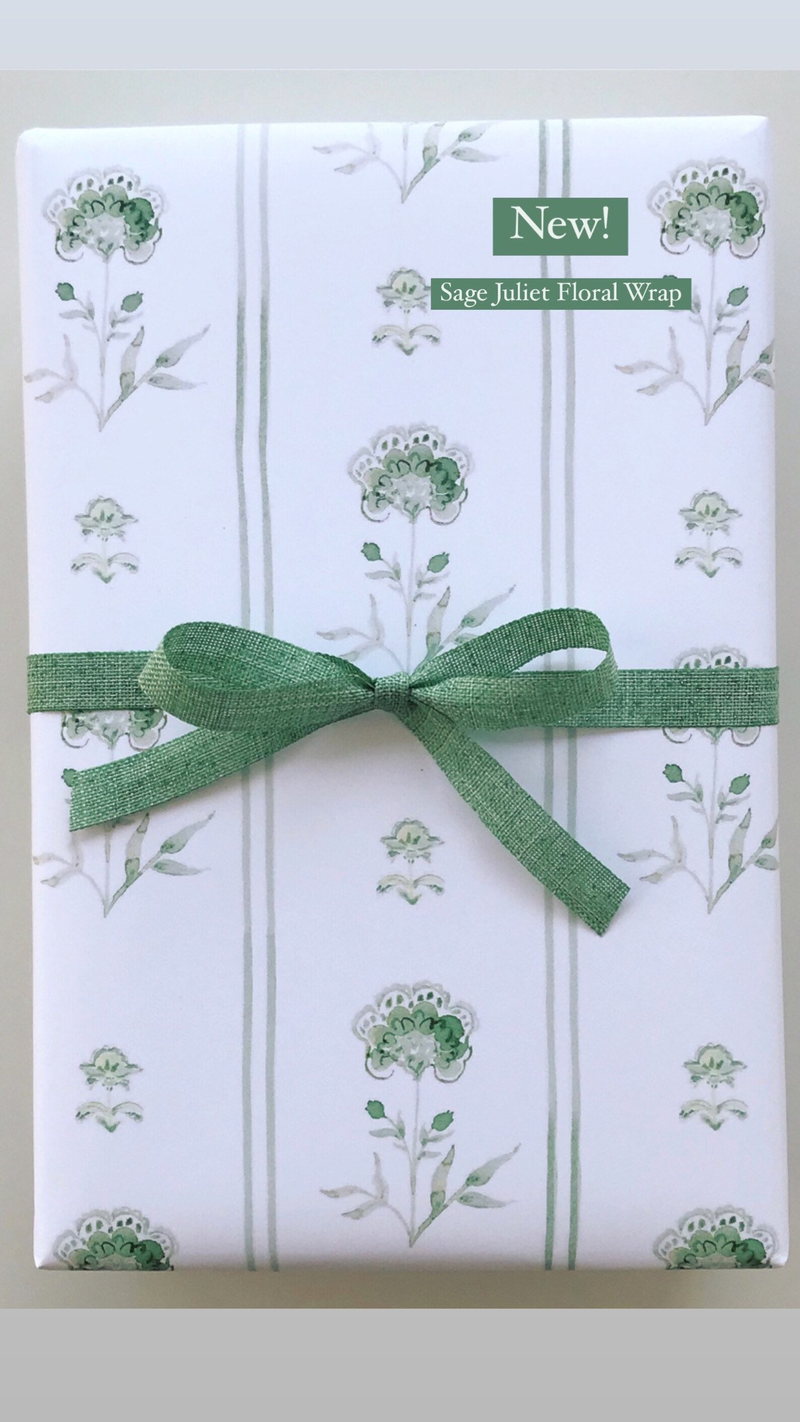 Wrapping Paper: Sage Juliet Floral gift Wrap, Birthday, Holiday ...