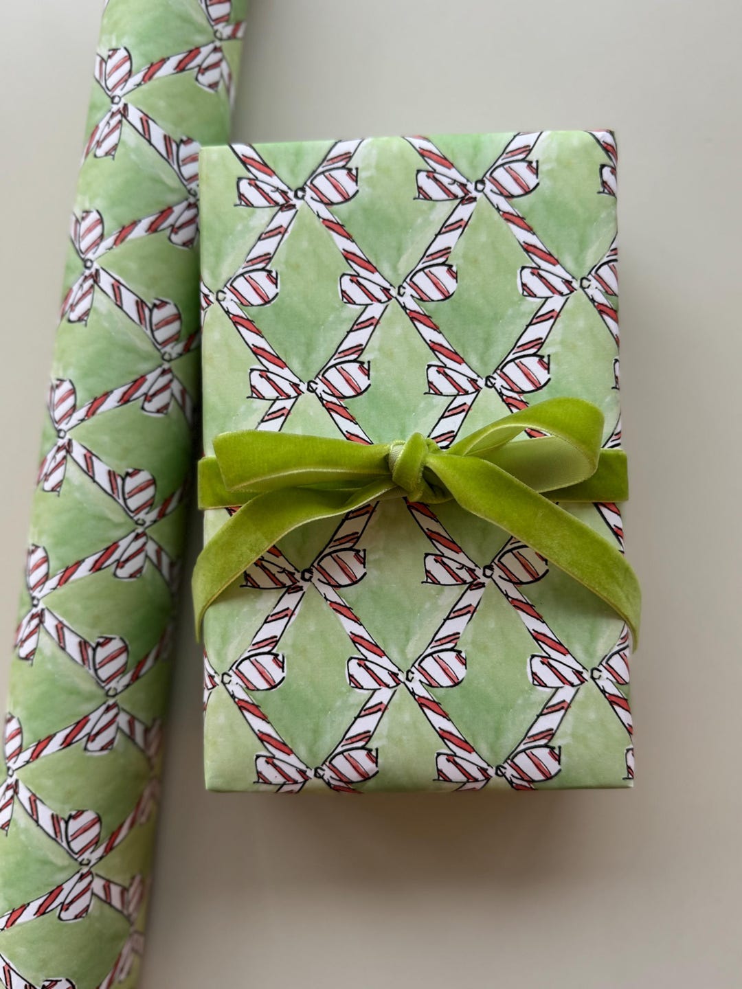 Peppermint Bow Trellis {gift Wrap, Birthday, Holiday, Christmas} - Etsy
