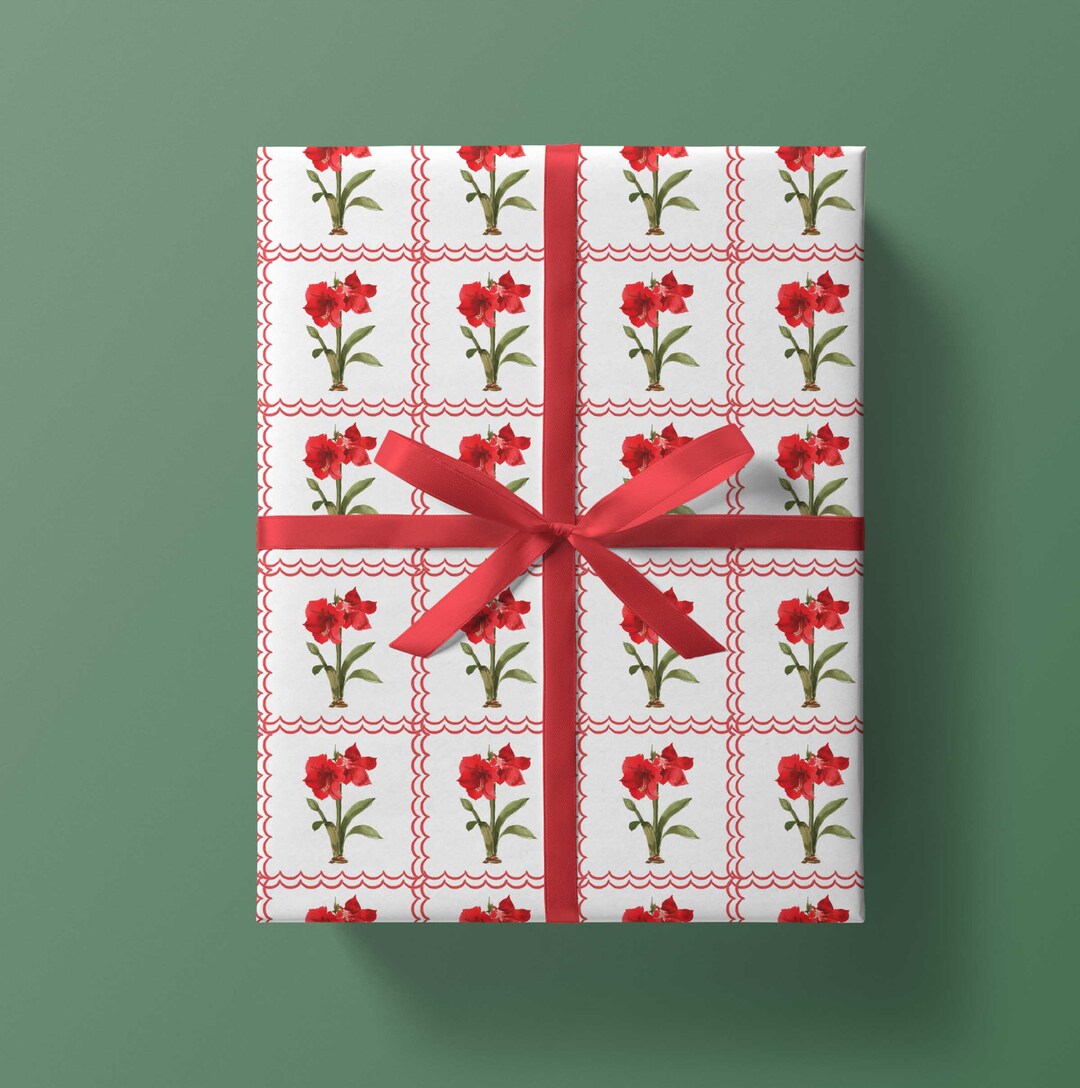 Wrapping Paper: Amaryllis Scallop Grid {gift Wrap, Birthday, Holiday ...