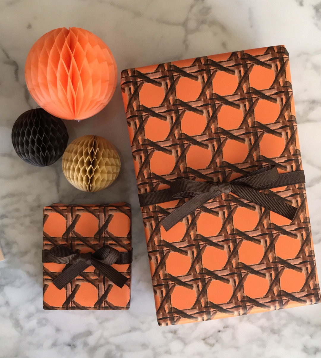 Wrapping Paper: Orange and Chocolate Cane {gift Wrap, Birthday, Holiday ...