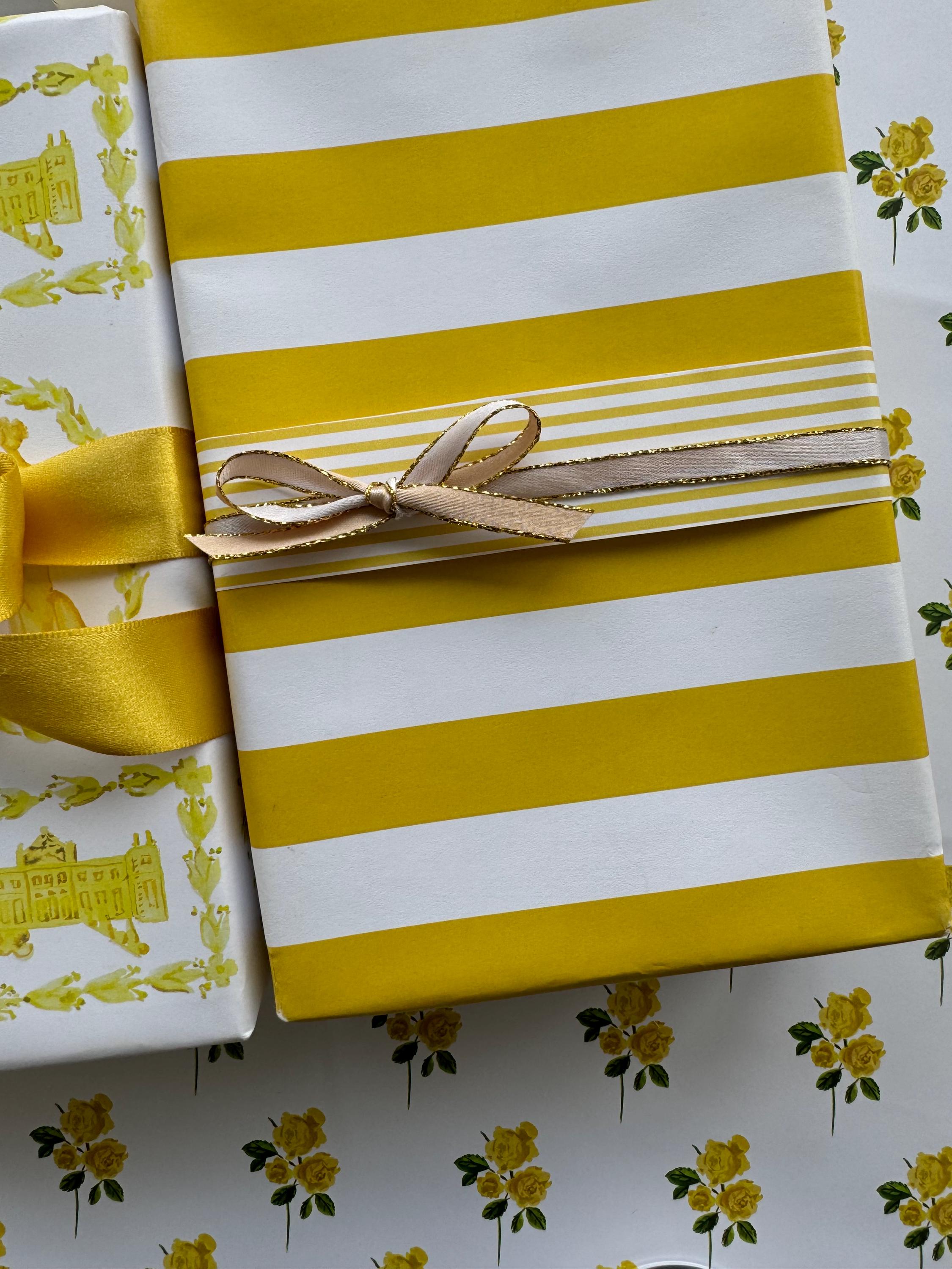 Wrapping Paper: Yellow Cafe Stripe {gift Wrap, Birthday, Holiday ...