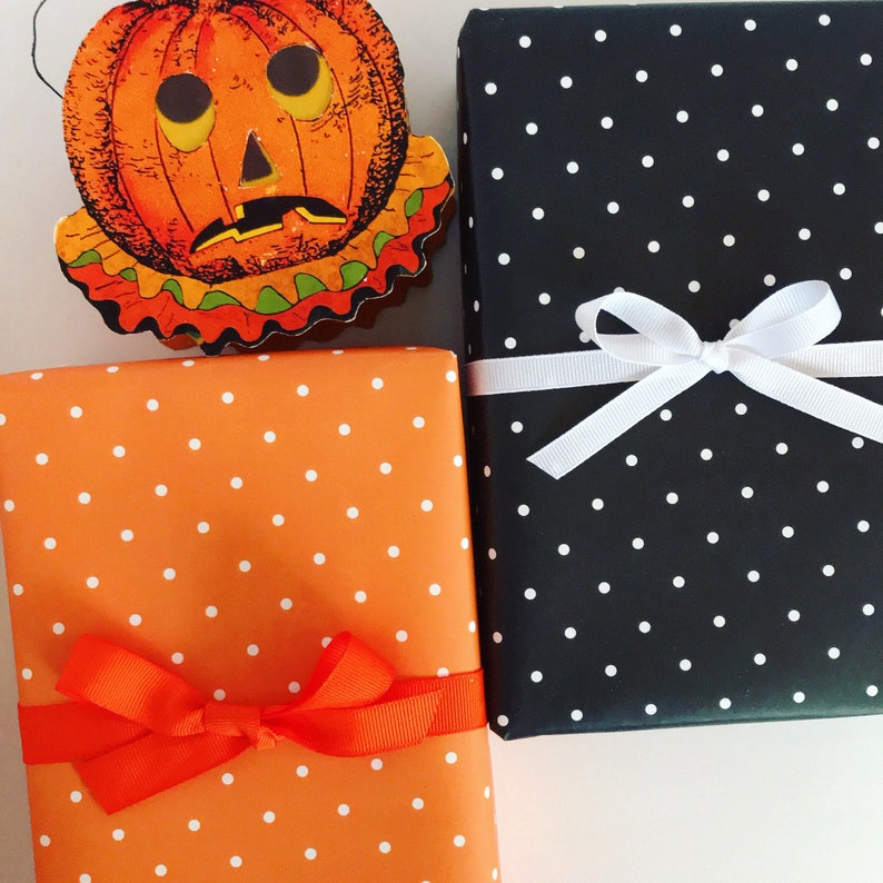 Wrapping Paper: Orange Pin Dot {gift Wrap, Birthday, Holiday, Christmas ...
