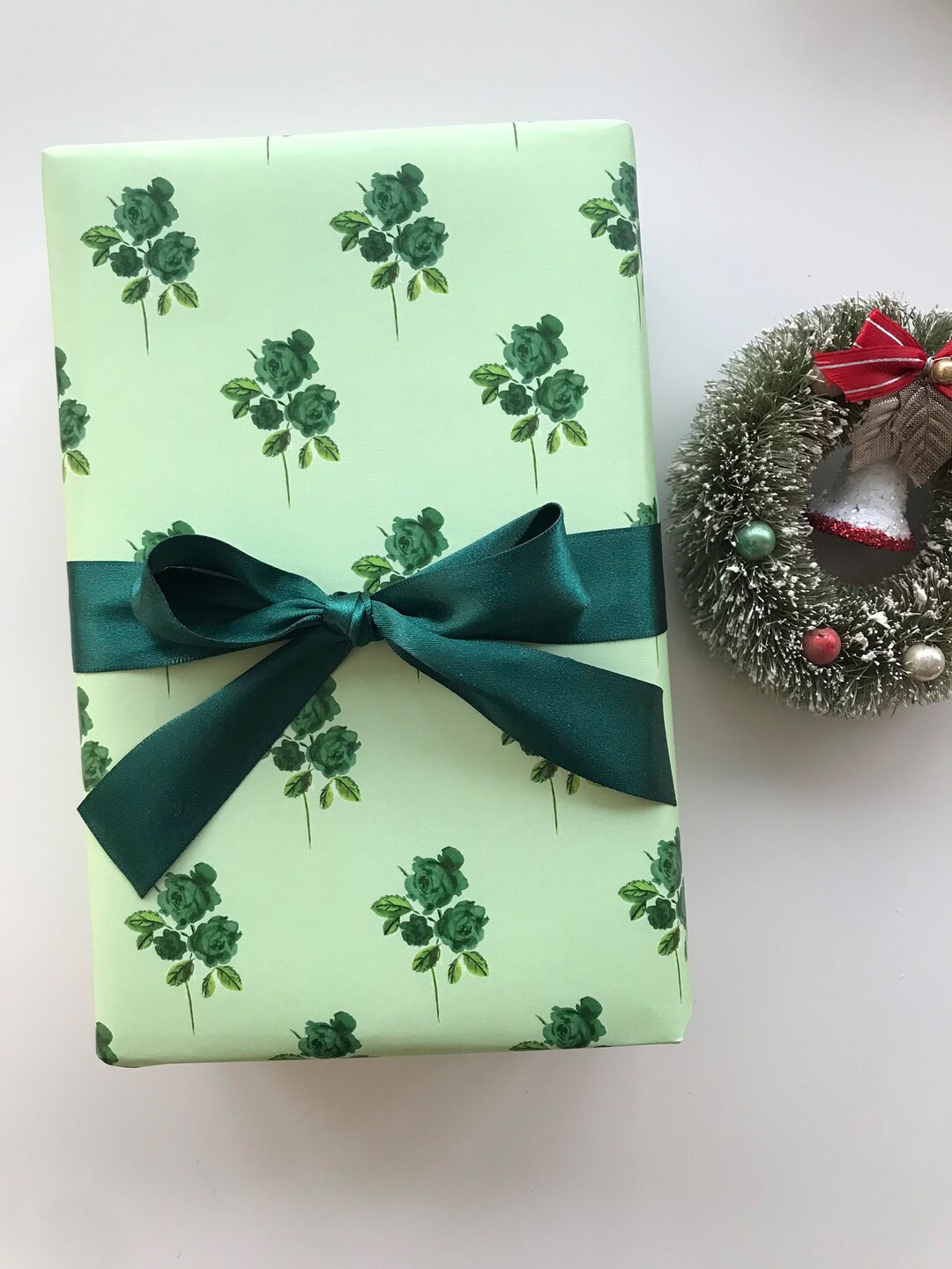 Wrapping Paper: Hunter and Pistachio Rosettes {gift Wrap, Birthday ...