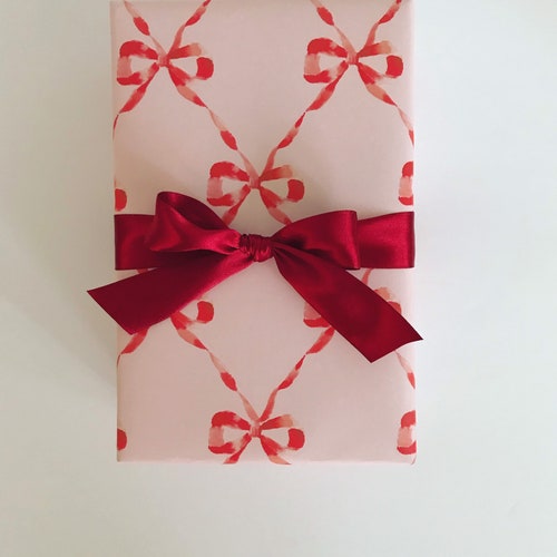 Wrapping Paper: Red Bows gift Wrap Birthday Holiday - Etsy