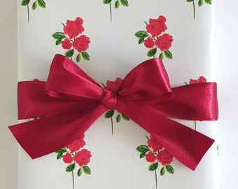 Wrapping Paper: Red Bows gift Wrap Birthday Holiday - Etsy