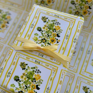 Wrapping Paper: Yellow Brocade Floral {gift Wrap, Birthday, Holiday ...
