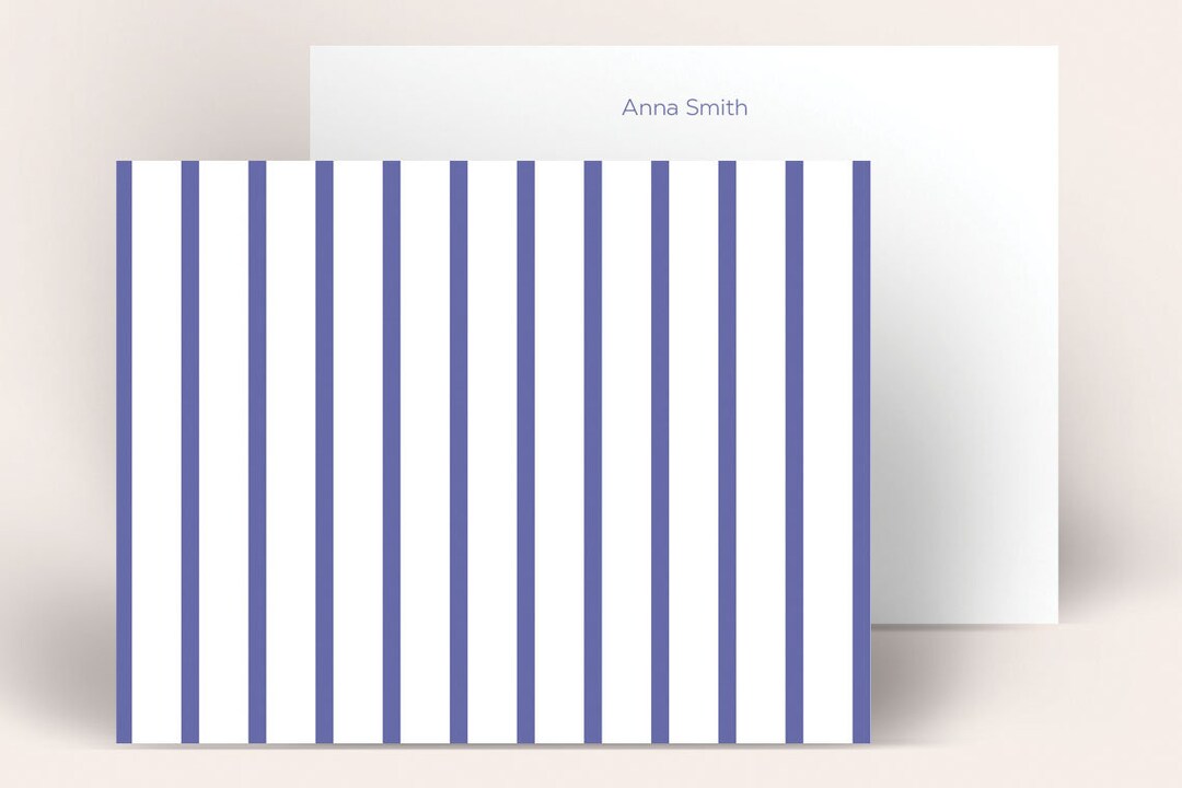 Personalized Stationery: Blue French Stripe {stationary Notecards ...