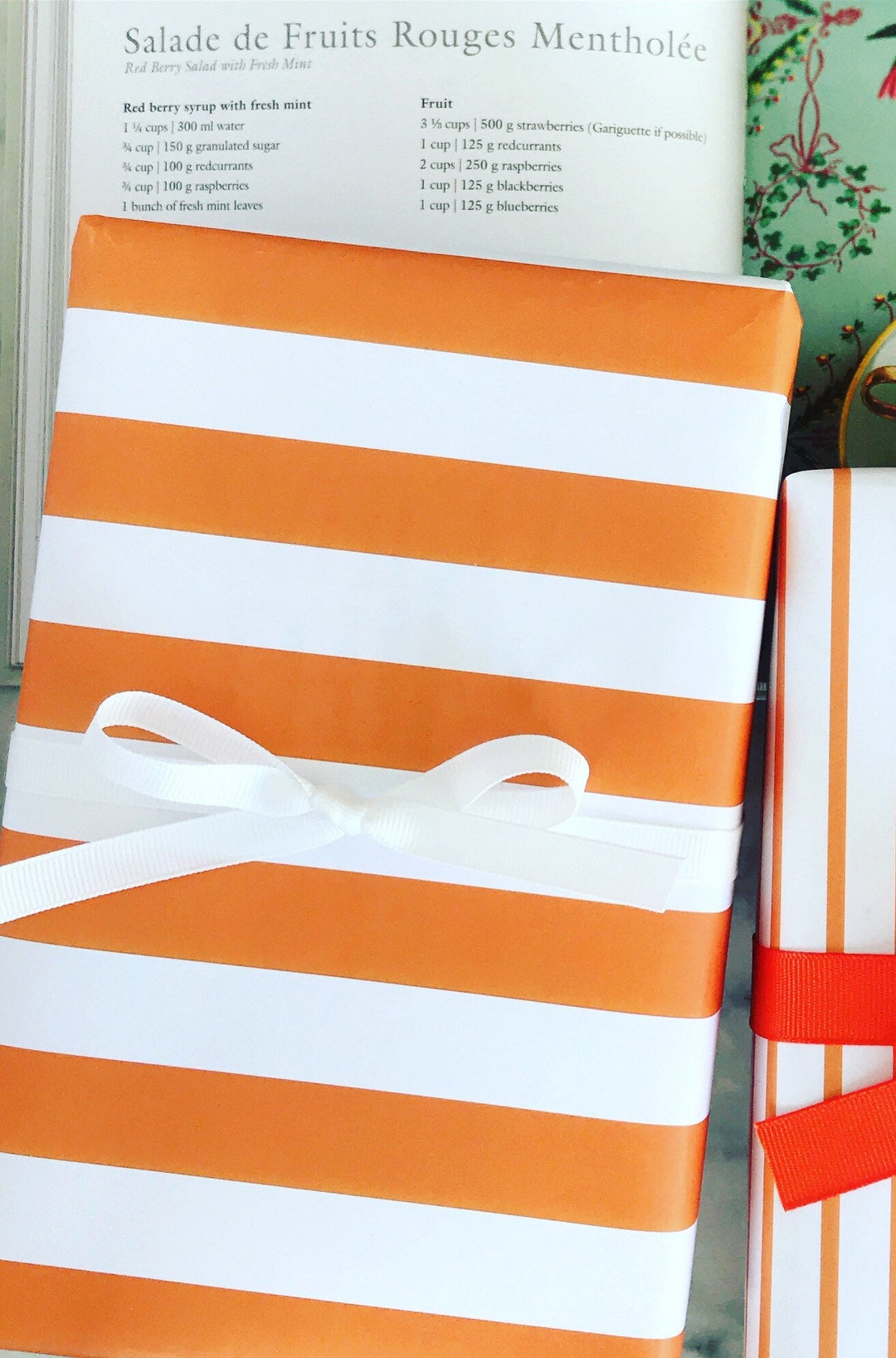 Wrapping Paper: Orange Cafe Stripe {gift Wrap, Birthday, Holiday ...