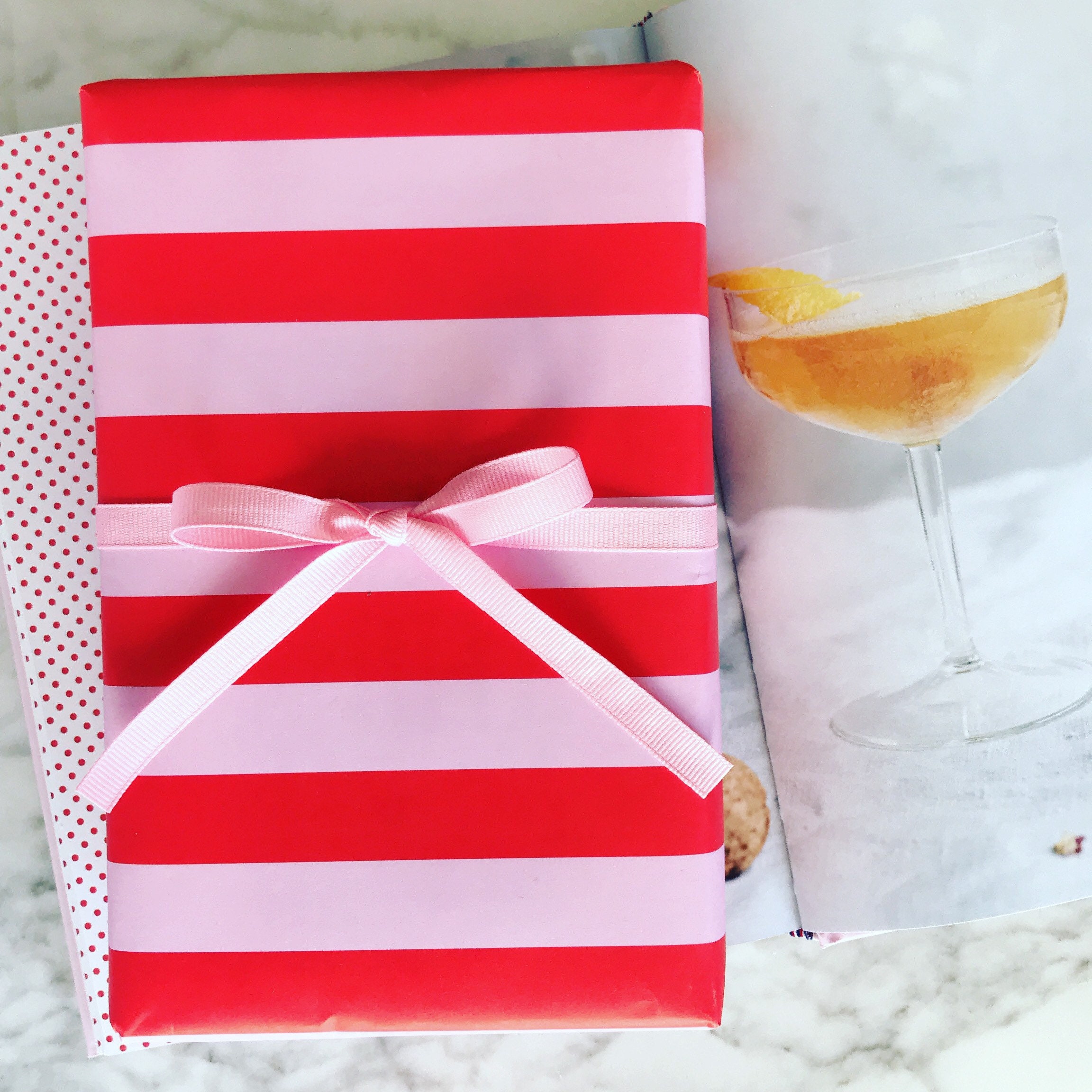 Wrapping Paper: Red and Pink Cafe Stripe {gift Wrap, Birthday, Holiday ...