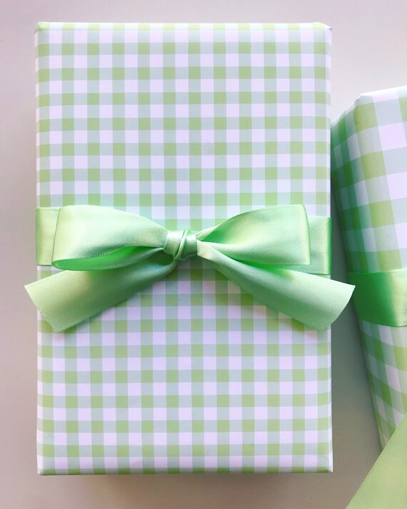 Buy Wrapping Paper Mini Pistachio Gingham gift Wrap Birthday Holiday Christmas Online in India Etsy
