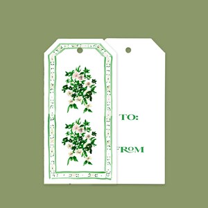 Gift Tag: Green Brocade Floral - Etsy
