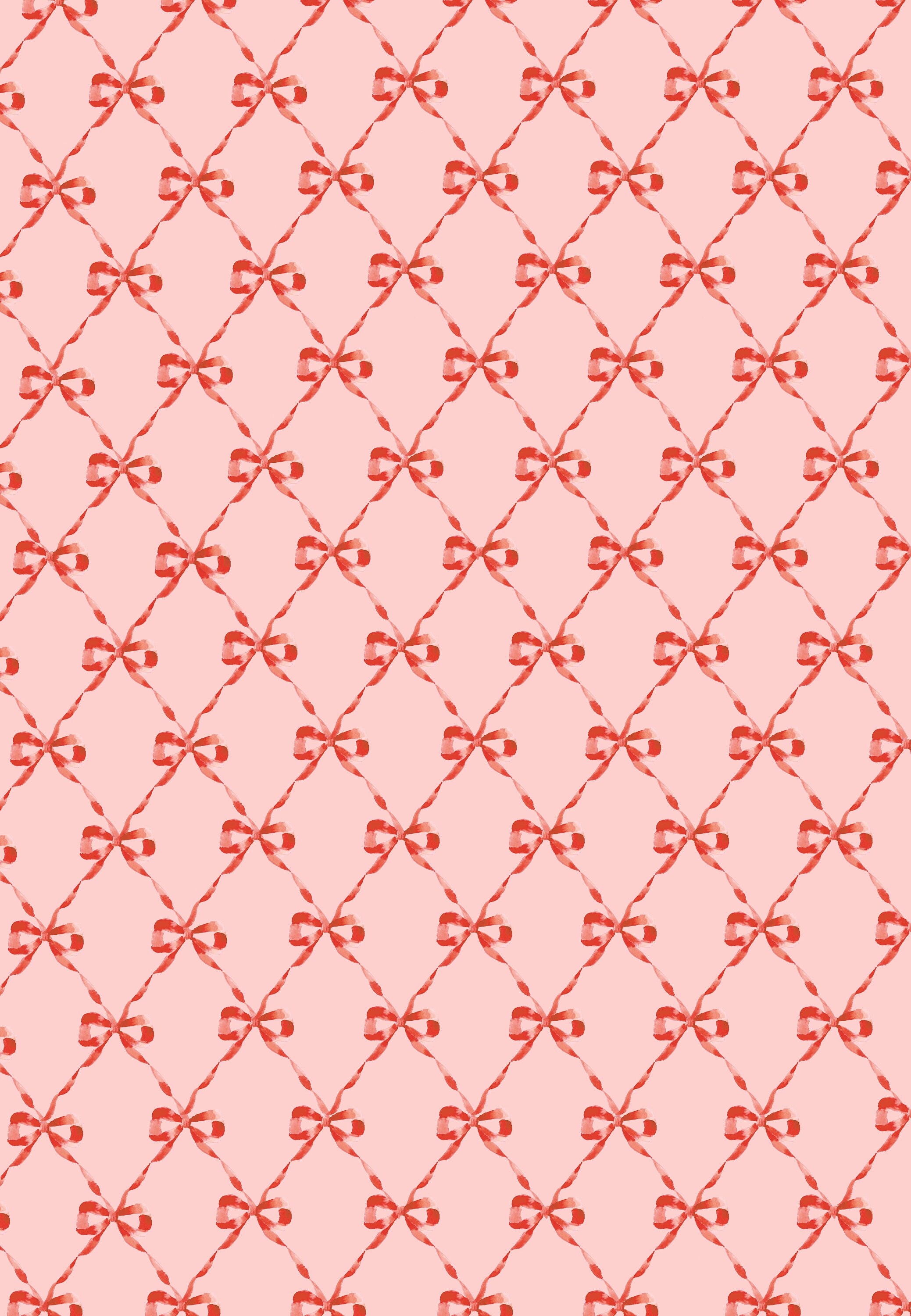 Wrapping Paper: Red and Blush Parisian Bows {gift Wrap, Birthday ...