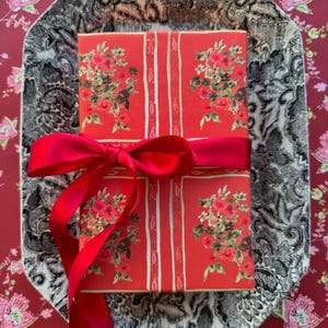 Wrapping Paper: Scarlet Brocade Floral {gift Wrap, Birthday, Holiday ...
