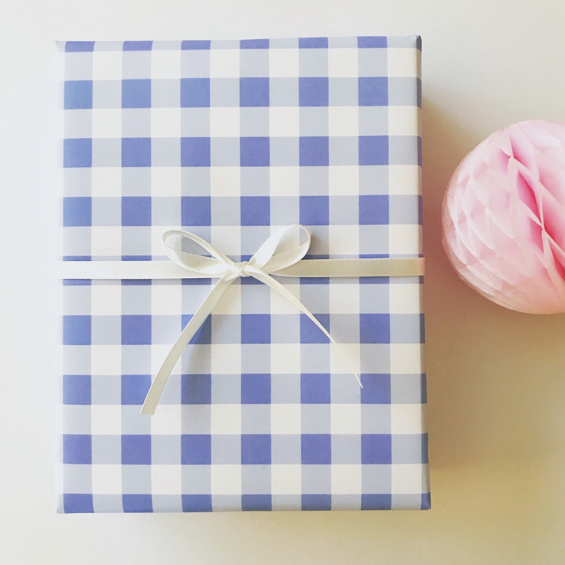 Wrapping Paper: Blue Gingham gift Wrap Birthday Holiday - Etsy