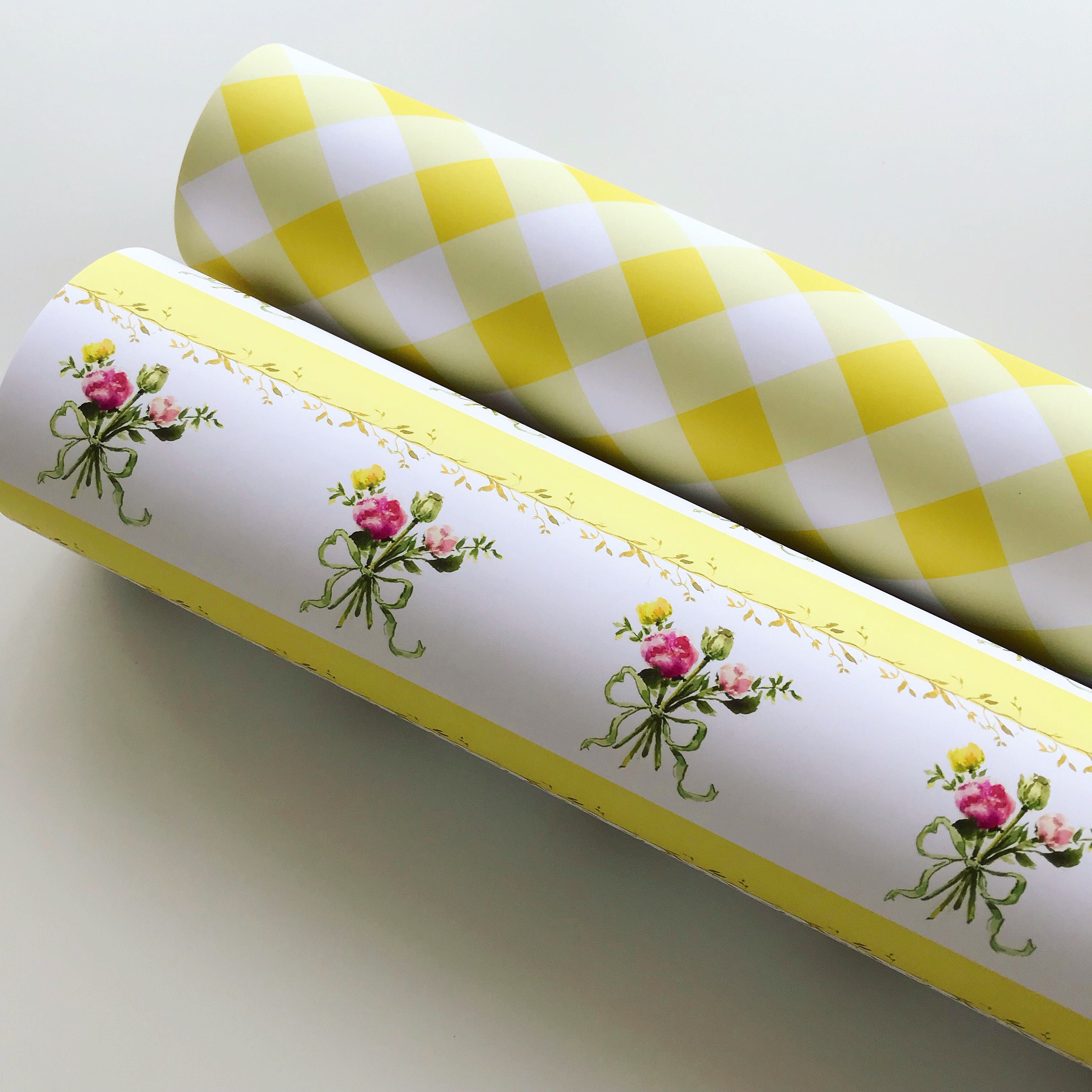 Wrapping Paper: Lemon Regency Bouquet gift Wrap Birthday - Etsy