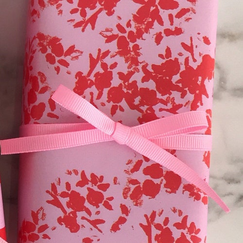 Wrapping Paper: Hot Pink Carnations gift Wrap Birthday - Etsy