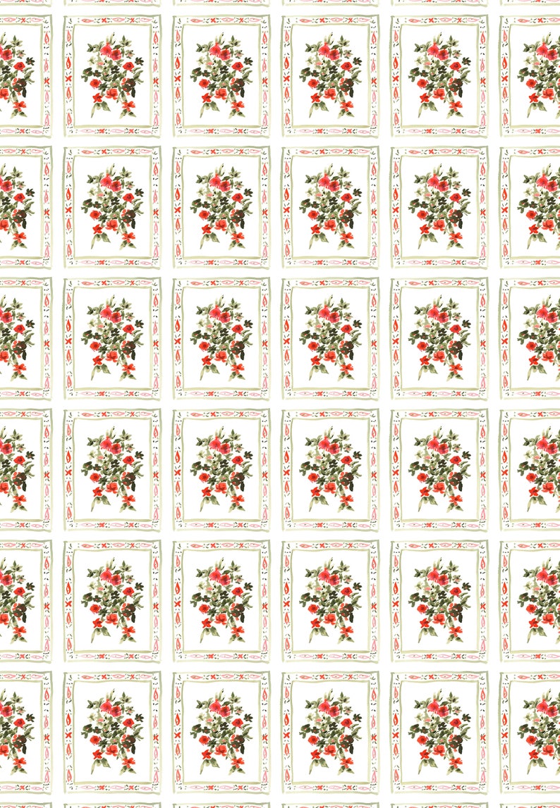Wrapping Paper: Red Brocade Floral {gift Wrap, Birthday, Holiday ...