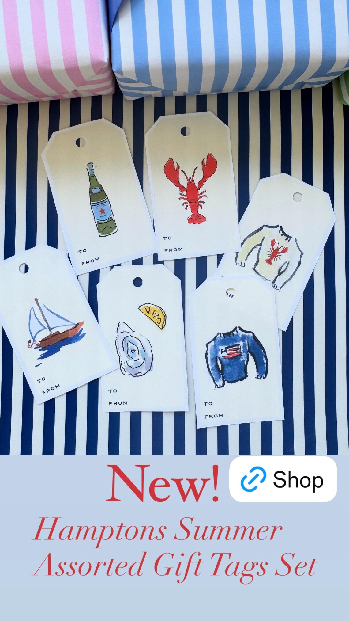 Hamptons Summer Assorted Gift Tags: Set of 24 Assorted Gift Tags With ...