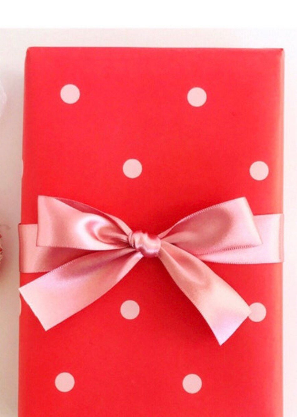 Wrapping Paper: Red and Blush Polka Dot {gift Wrap, Birthday, Holiday ...