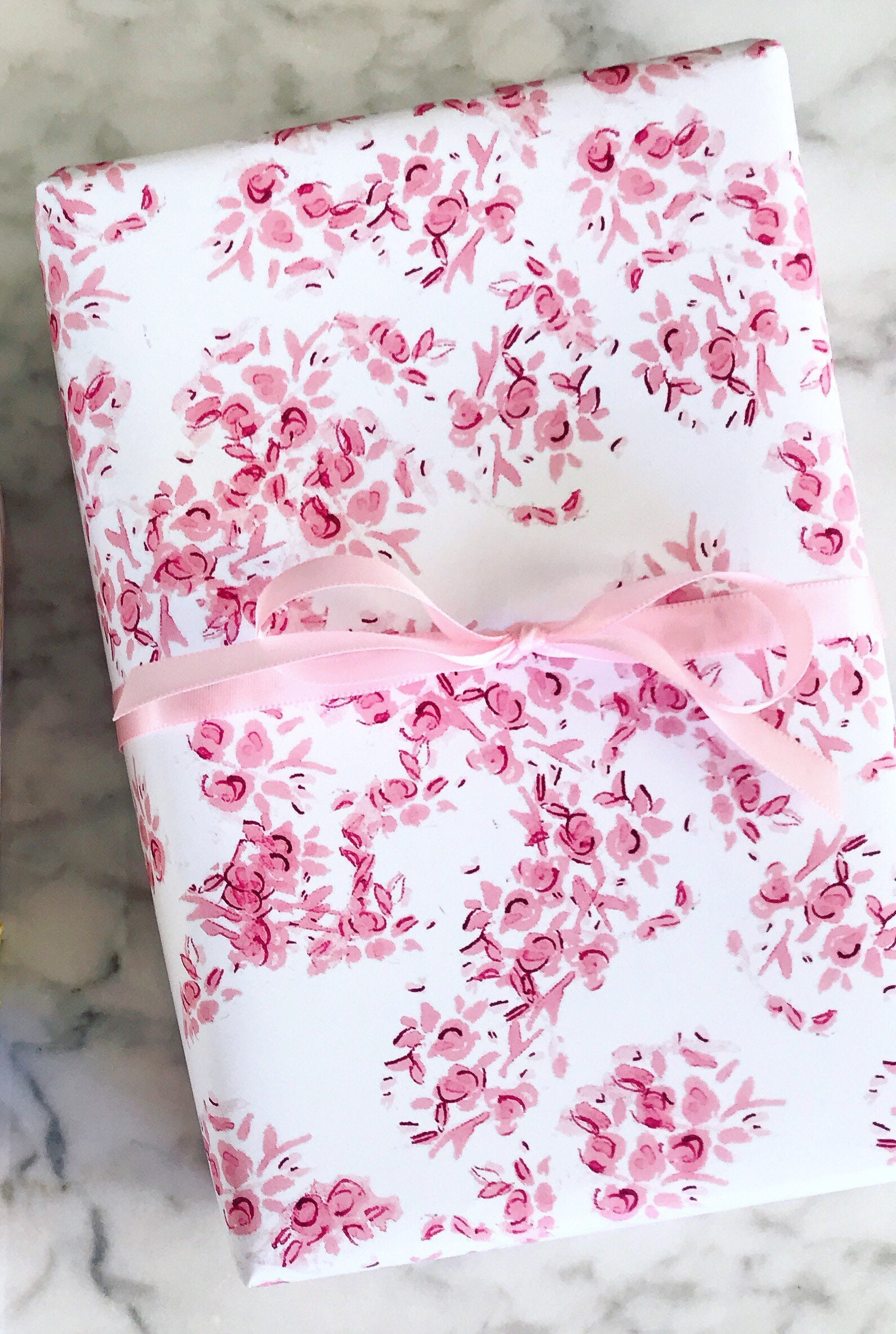 Wrapping Paper: Pink Florette gift Wrap Birthday Holiday | Etsy