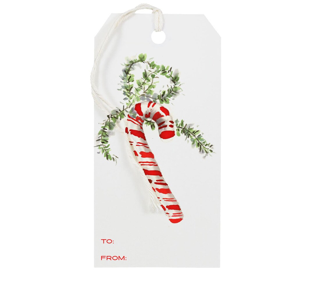 Gift Tag: Tinsel Candy Cane {gift Tag, Christmas, Holiday, Party} - Etsy