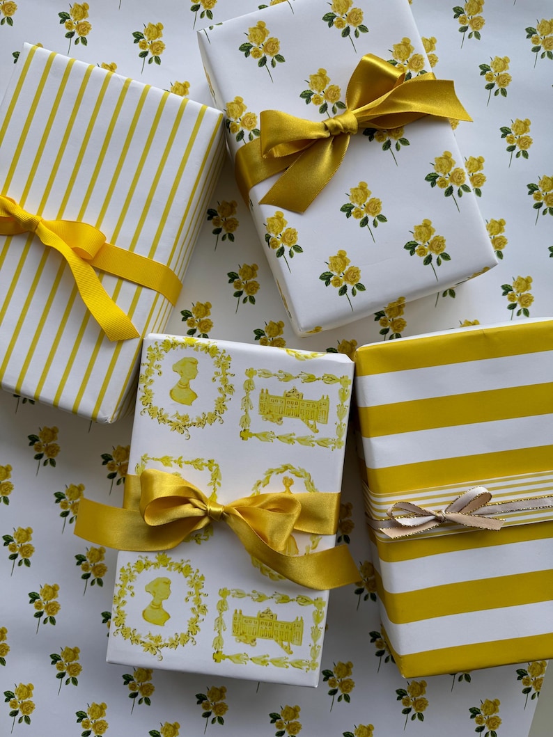 Wrapping Paper: Yellow Cafe Stripe {gift Wrap, Birthday, Holiday ...