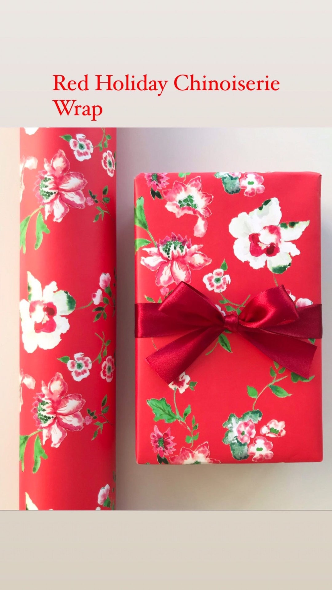 Wrapping Paper: Red Holiday Chinoiserie {christmas, Holiday, Gift Wrap ...