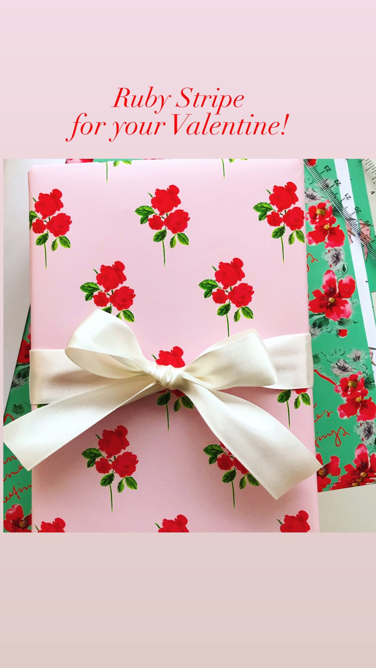 Wrapping Paper: Red and Pink Isabelle Rose gift Wrap - Etsy