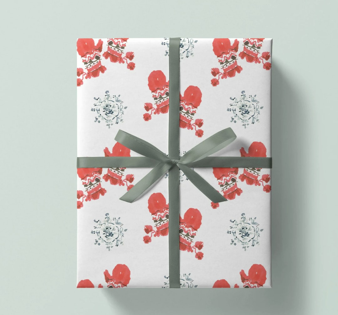 Wrapping Paper: Merry Mittens {christmas, Holiday, Gift Wrap} - Etsy
