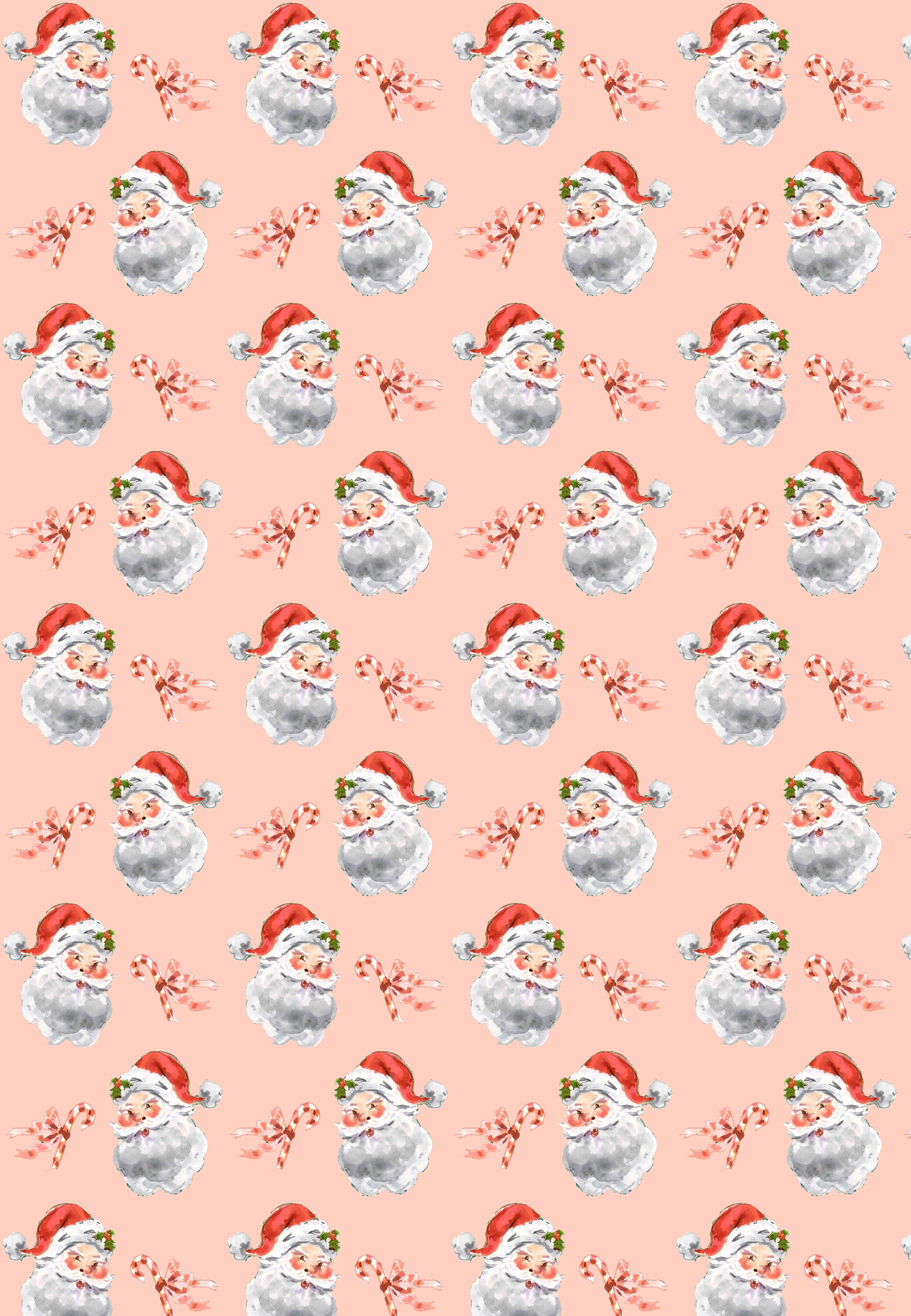 Wrapping Paper: Santa Claus Pink {gift Wrap, Birthday, Holiday ...